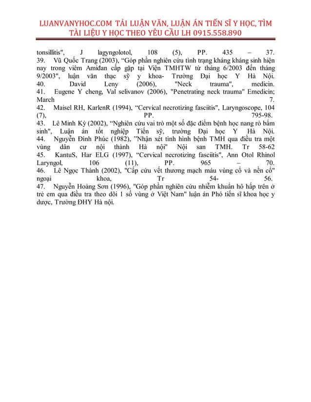 Nghien cuu dac diem lam sang, can lam sang va danh gia ket qua dieu tri nhiem trung co sau | PDF