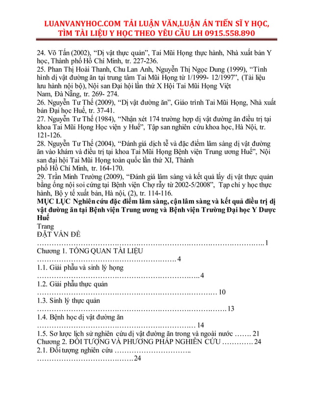 Nghien cuu dac diem lam sang, can lam sang va ket qua dieu tri di vat duong an | DOCX