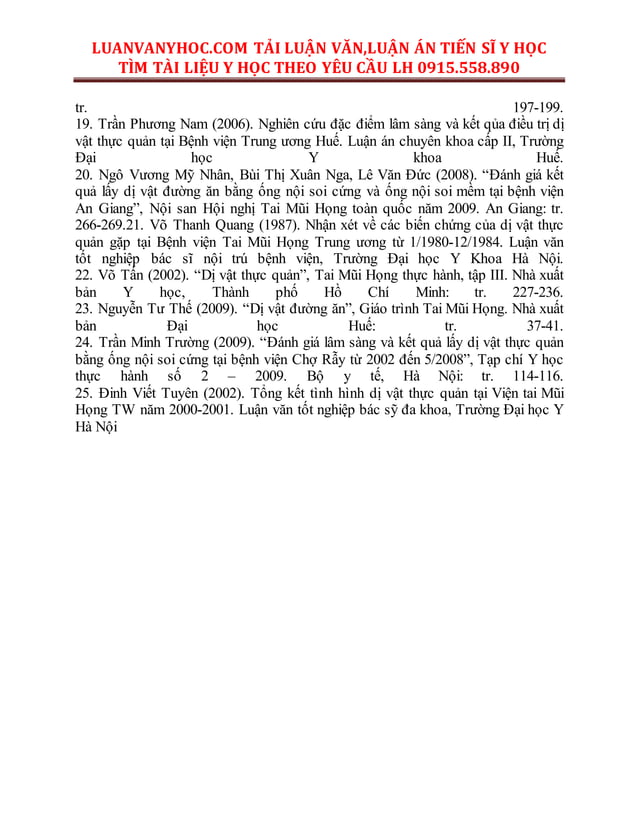 Nghien cuu dac diem lam sang, can lam sang va ket qua dieu tri di vat thuc quan | DOCX