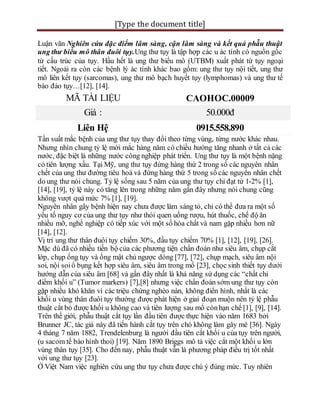 Nghien cuu dac diem lam sang, can lam sang va ket qua phau thuat ung thu bieu mo than duoi tuy | PDF