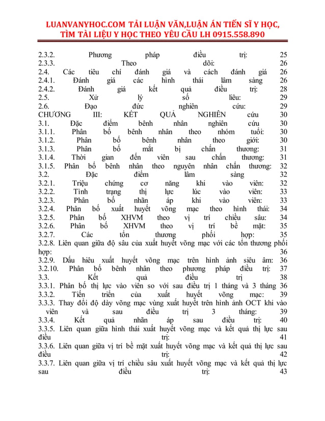 Nghien cuu dac diem lam sang va ket qua dieu tri xuat huyet vong mac do chan thuong dung dap ...