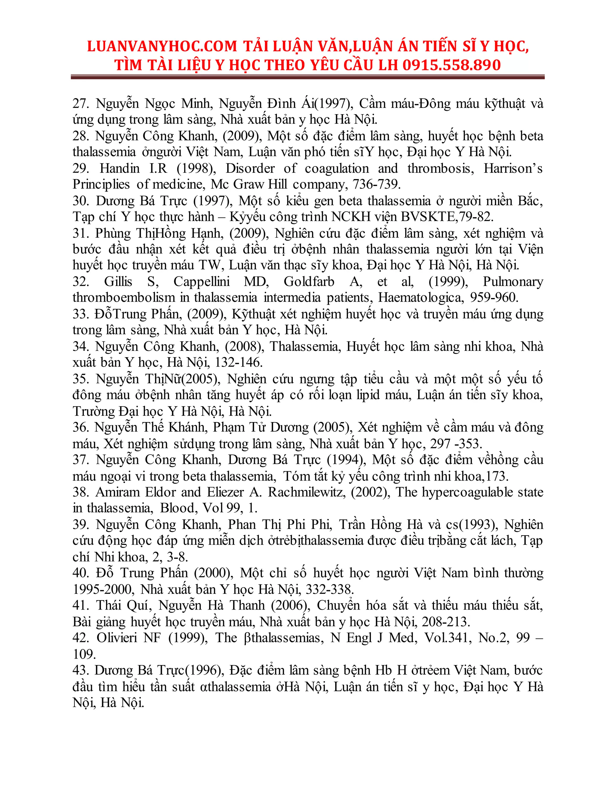 Nghien cuu dac diem mot so xet nghiem dong cam mau o benh nhan ...