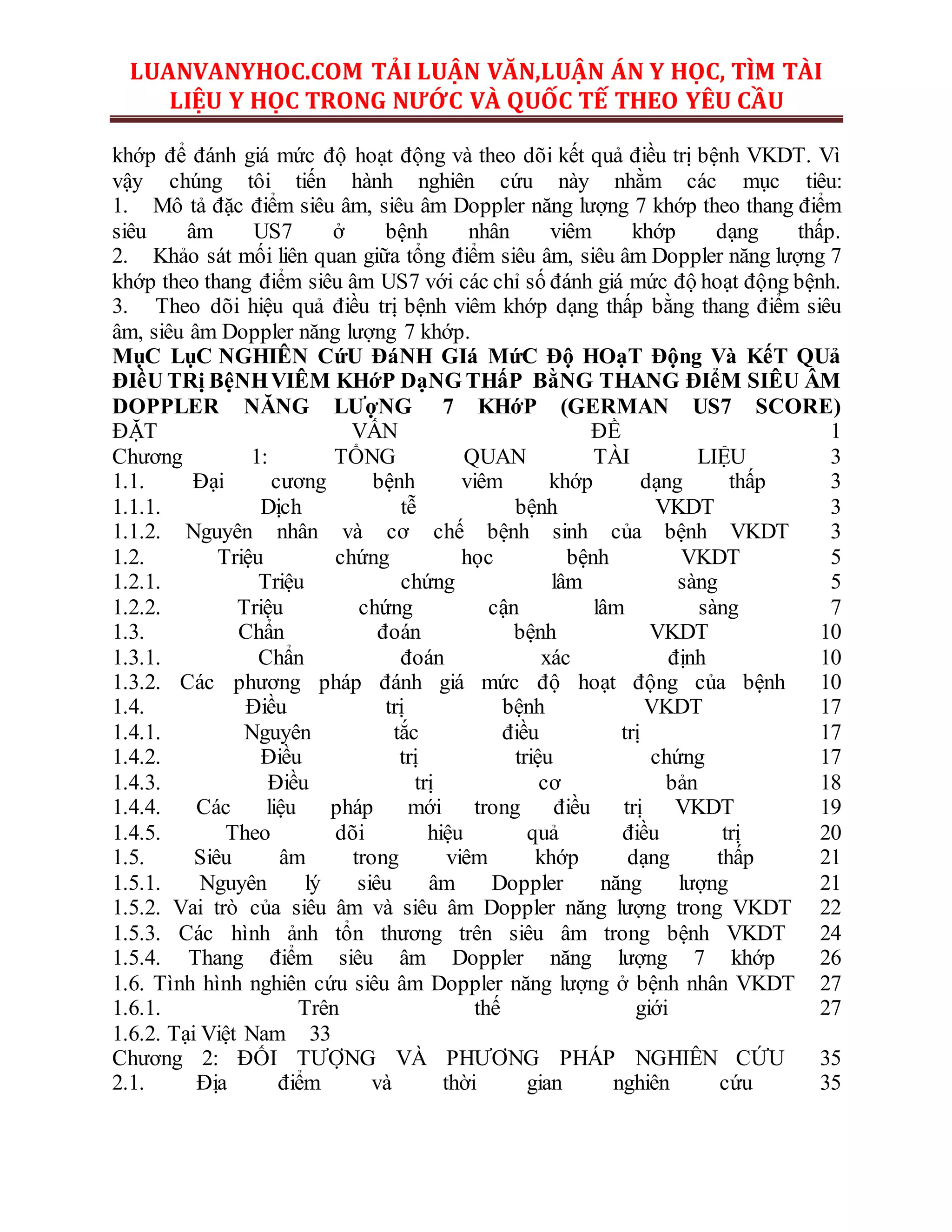 Nghien cuu danh gia muc do hoat dong va ket qua dieu tri benh viem khop dang thap | PDF | Free ...