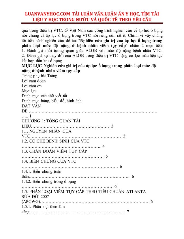 Nghien cuu gia tri cua ap luc o bung trong phan loai muc do nang o benh nhan viem tuy cap | PDF