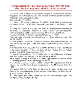 Nghien cuu gia tri cua chi so meldna trong tien luong benh nhan xo gan child pugh c | PDF