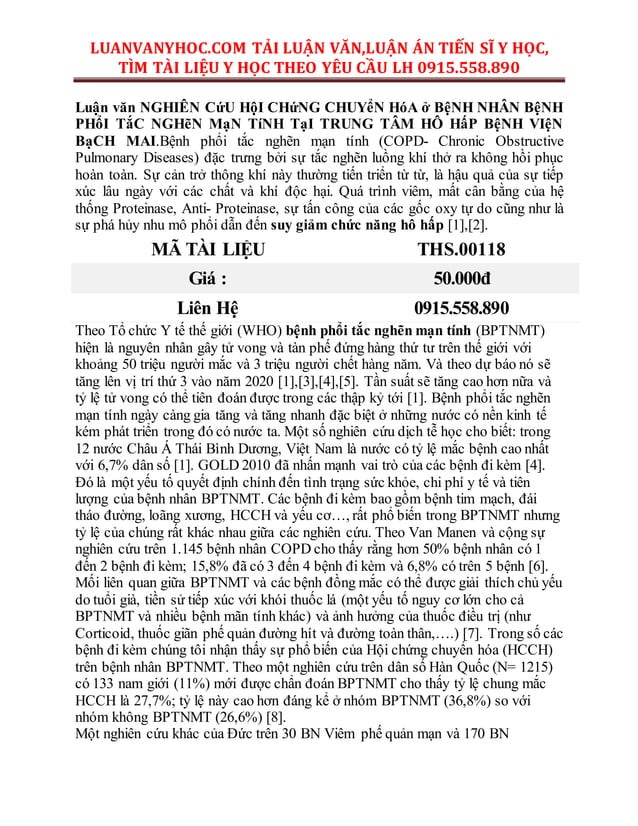 Nghien cuu hoi chung chuyen hoa o benh nhan benh phoi tac nghen man tinh | PDF