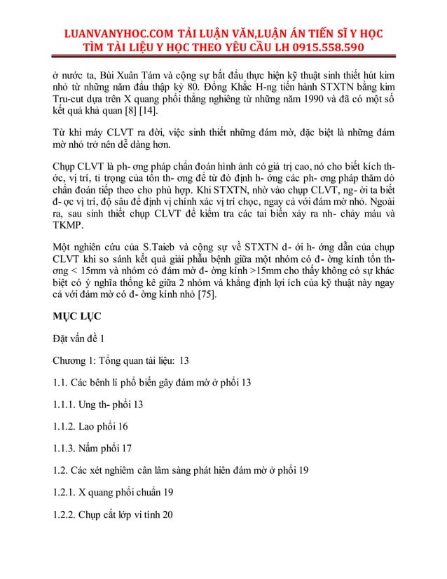 Nghien cuu ket qua sinh thiet xuyen thanh nguc duoi huong dan cua chup cat lop vi tinh | PDF