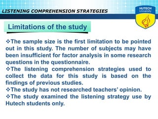 Nghien cuu khoa hoc - Listening Comprehension Strategies | PPTX