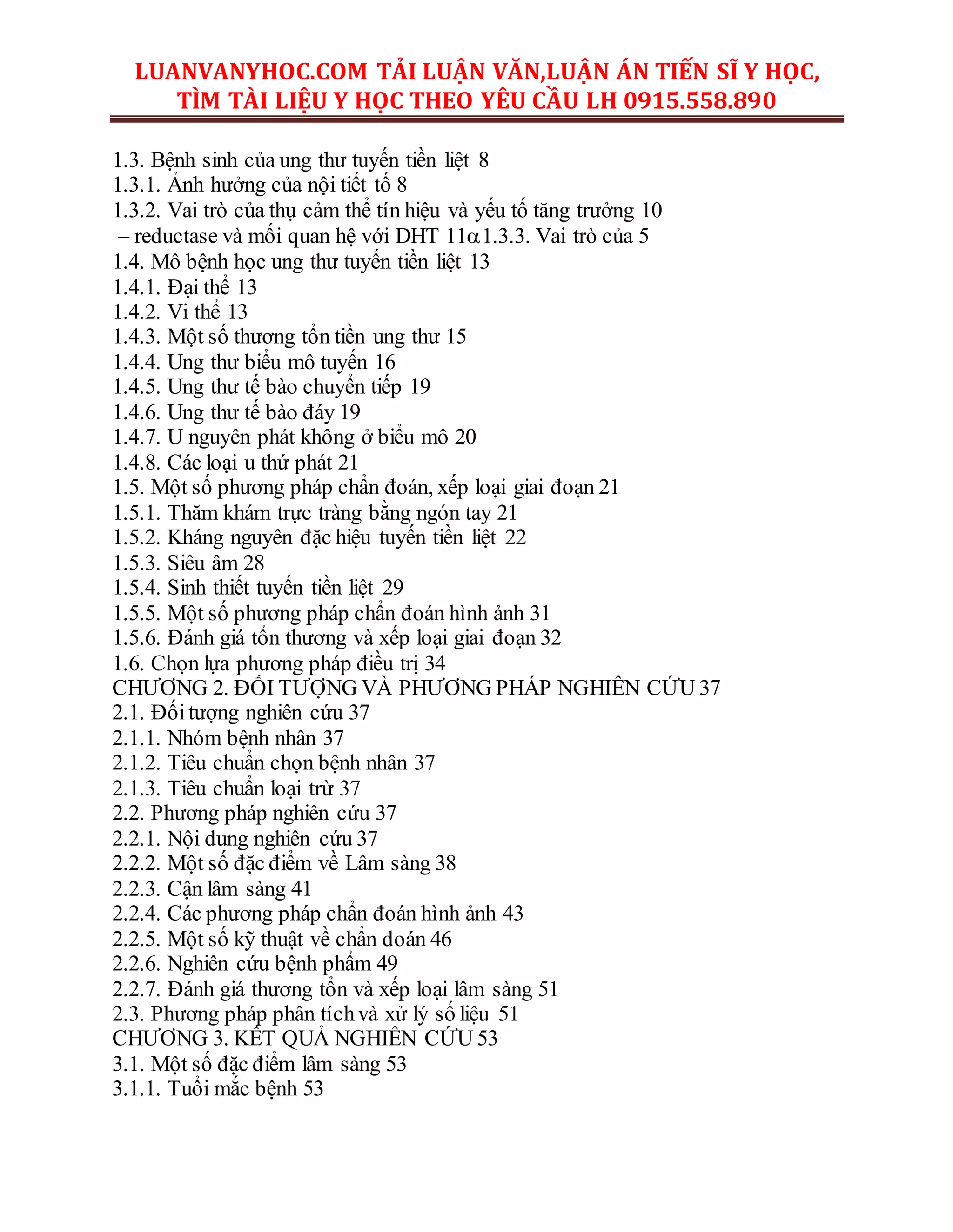 Nghien cuu mo benh hoc va chan doan ung thu tuyen tien liet | DOCX