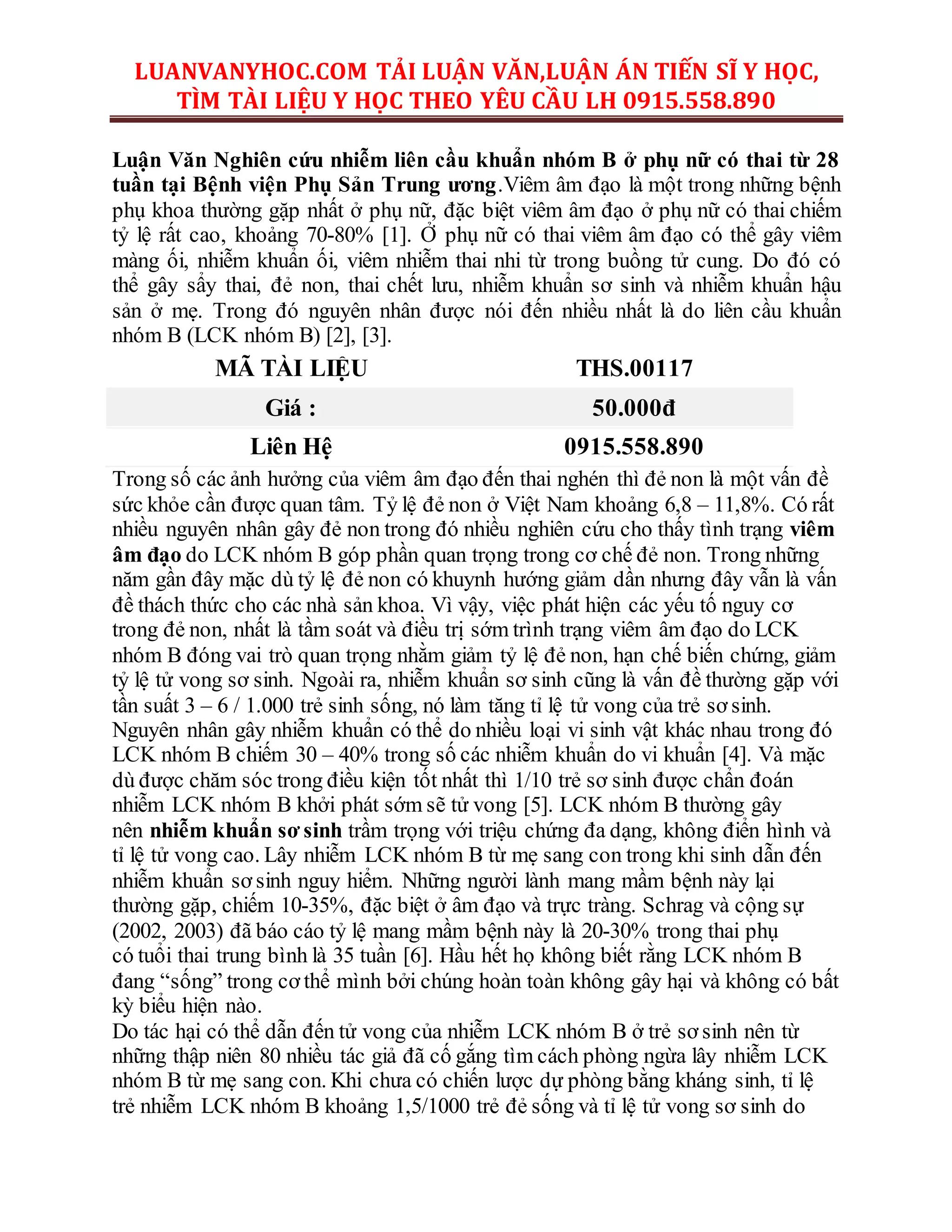 Nghien cuu nhiem lien cau khuan nhom b o phu nu co thai tu 28 tuan tai benh vien phu san trung ...