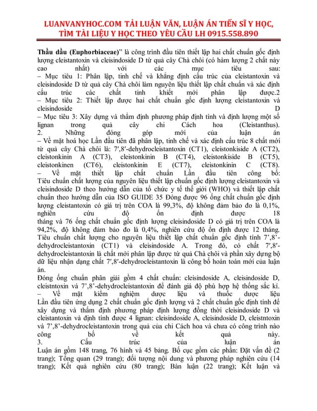 Nghien cuu phan lap, tinh che, thiet lap chat chuan de dinh tinh, dinh ...