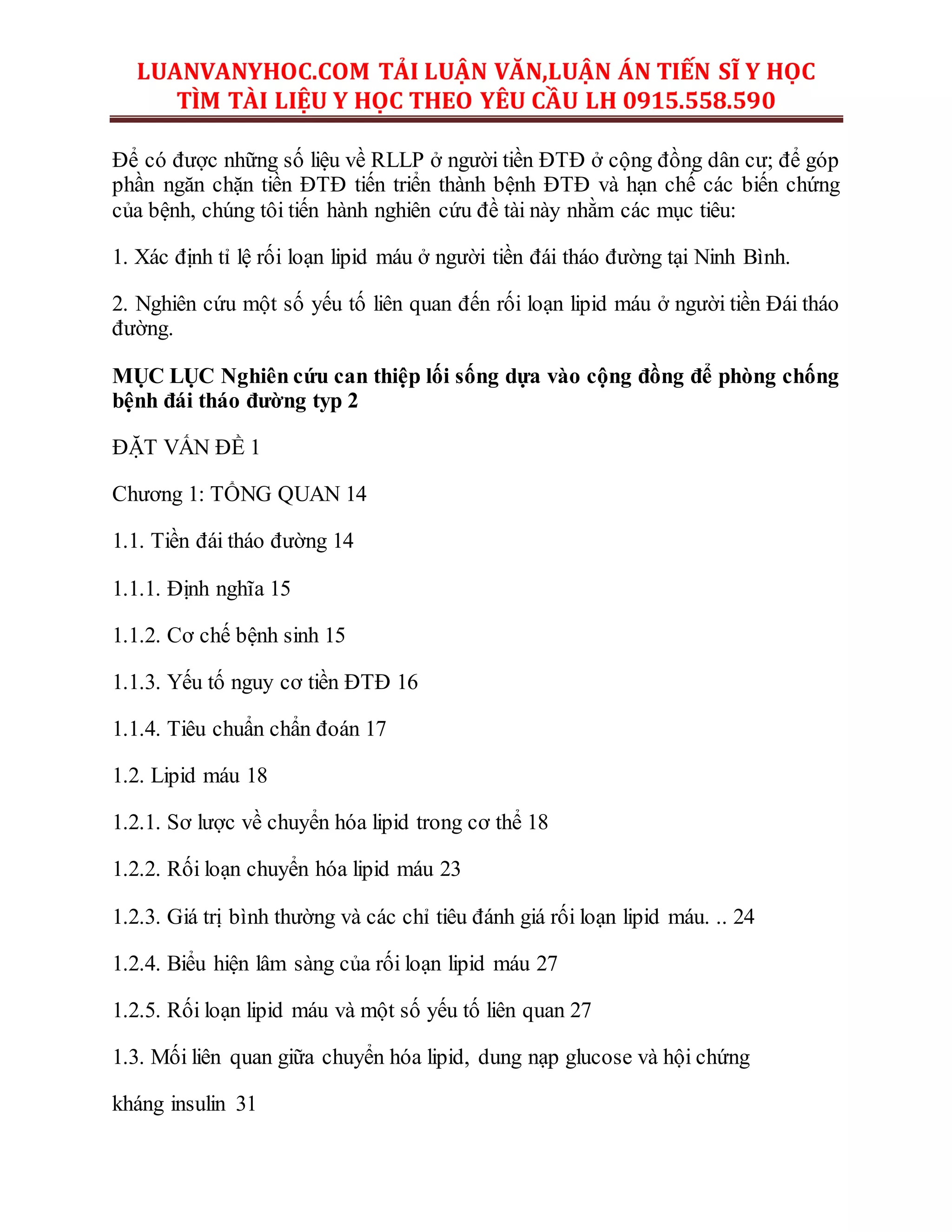 Nghien cuu roi loan lipid mau o nguoi tien dai thao duong | DOCX