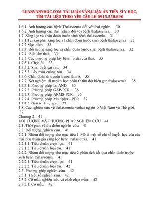 Nghien cuu sang loc benh thalassemia o phu nu co thai den kham va dieu tri | PDF