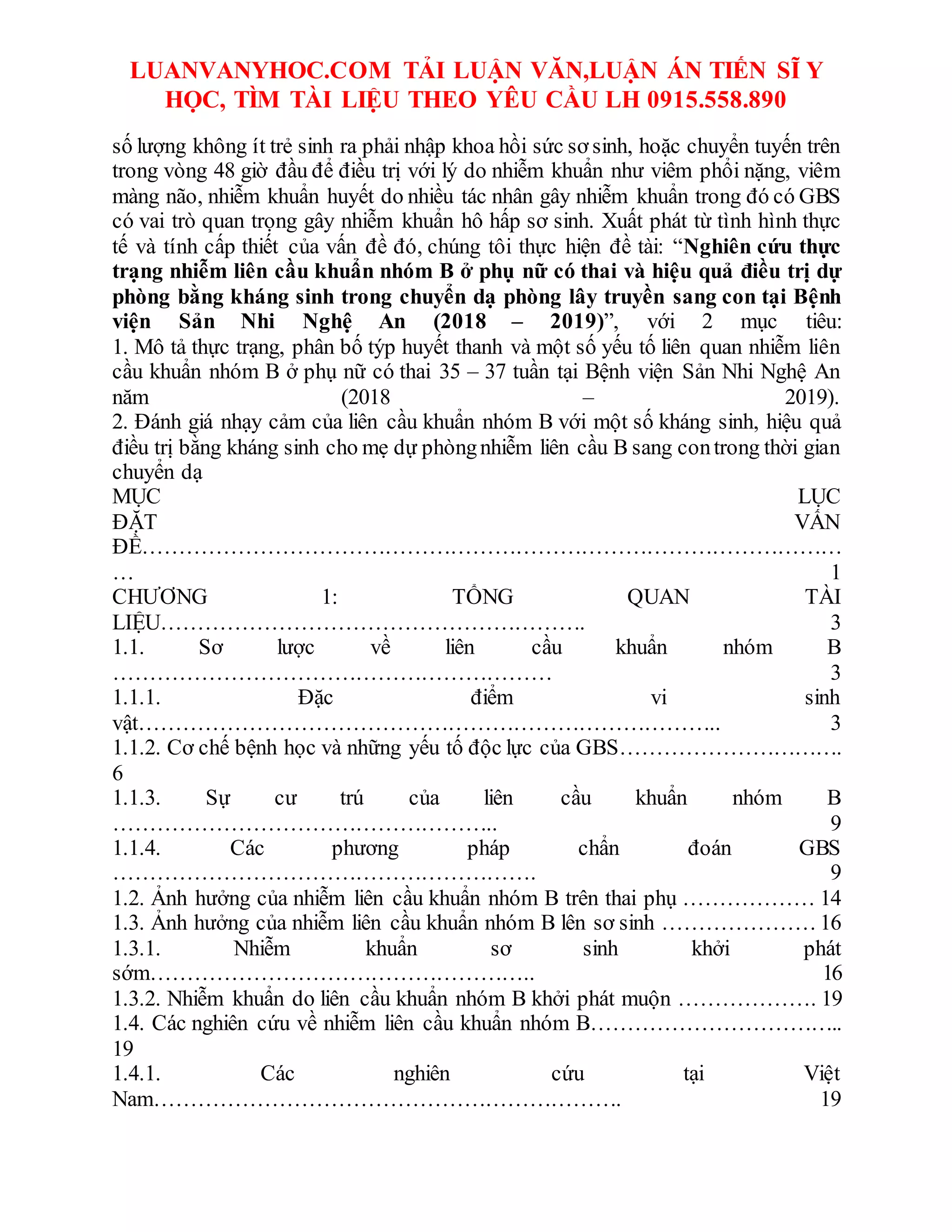 Nghien cuu thuc trang nhiem lien cau khuan nhom b o phu nu co thai va hieu qua dieu tri du phong ...