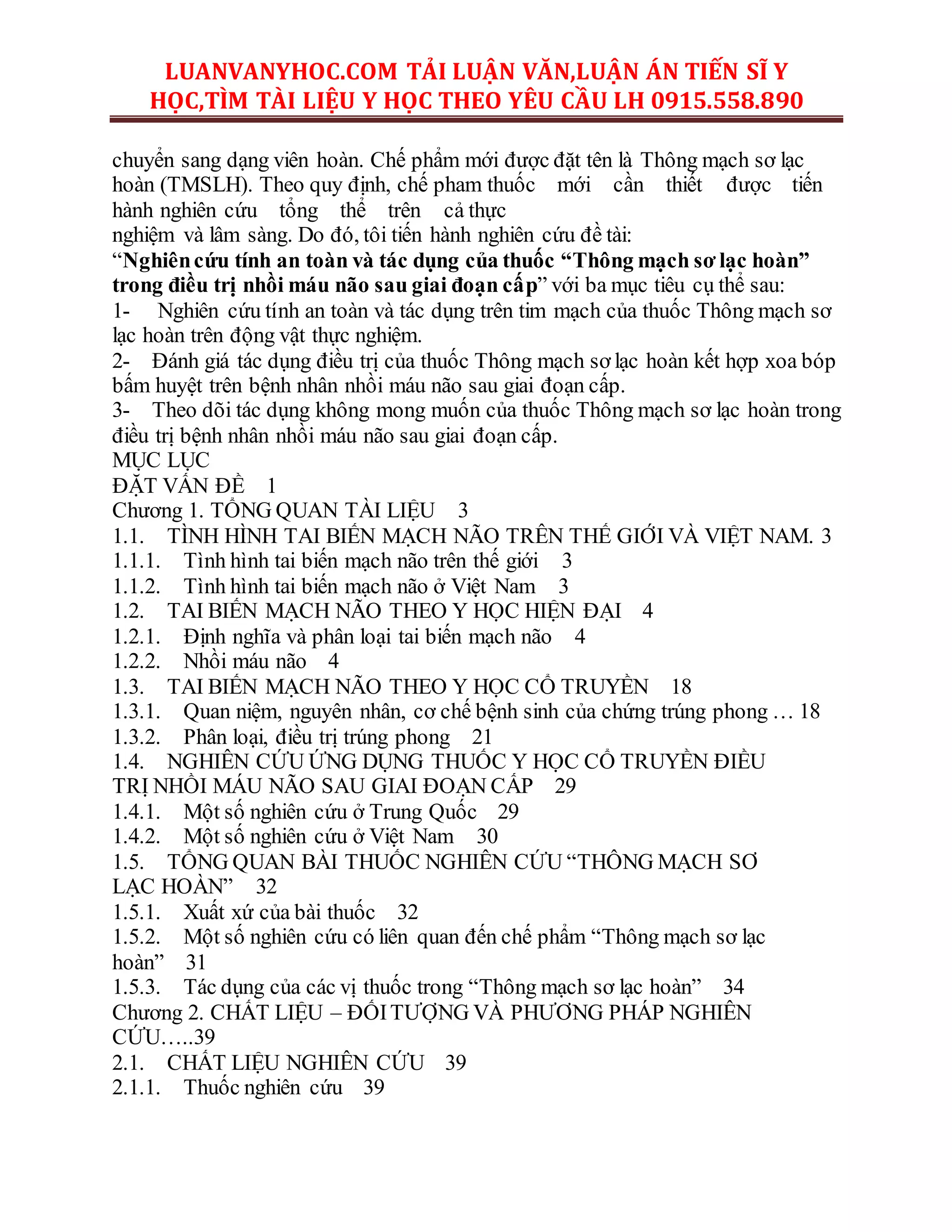 Nghien cuu tinh an toan va tac dung cua thuoc thong mach so lac hoan | PDF