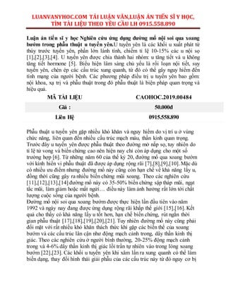 Nghien cuu ung dung duong mo noi soi qua xoang buom trong phau thuat u tuyen yen | DOCX