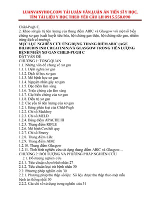 Nghien cuu ung dung thang diem abic va glasgow trong tien luong benh nhan xo gan child pugh c | DOCX