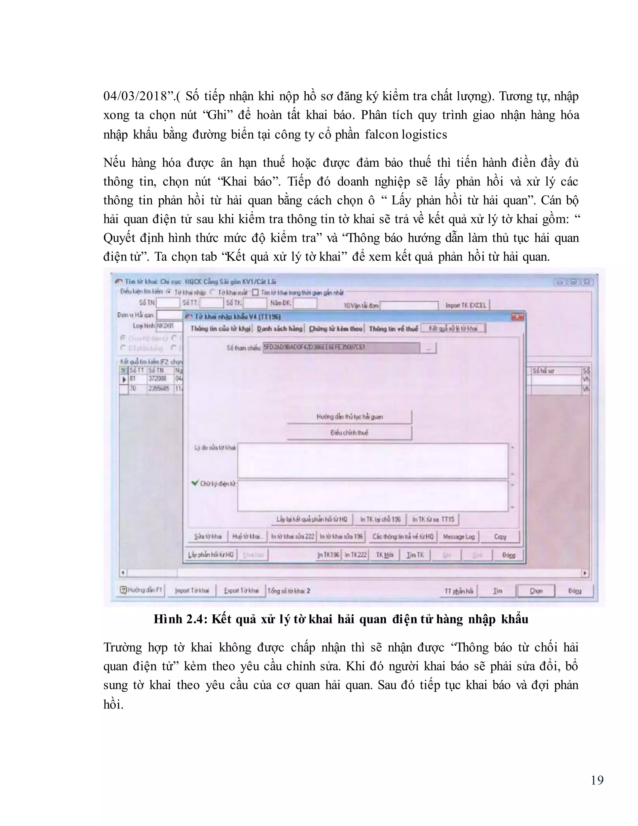 Quy trình giao nhận hàng hóa bằng đường biển tại công ty cổ phần Falcon Logistics | PDF