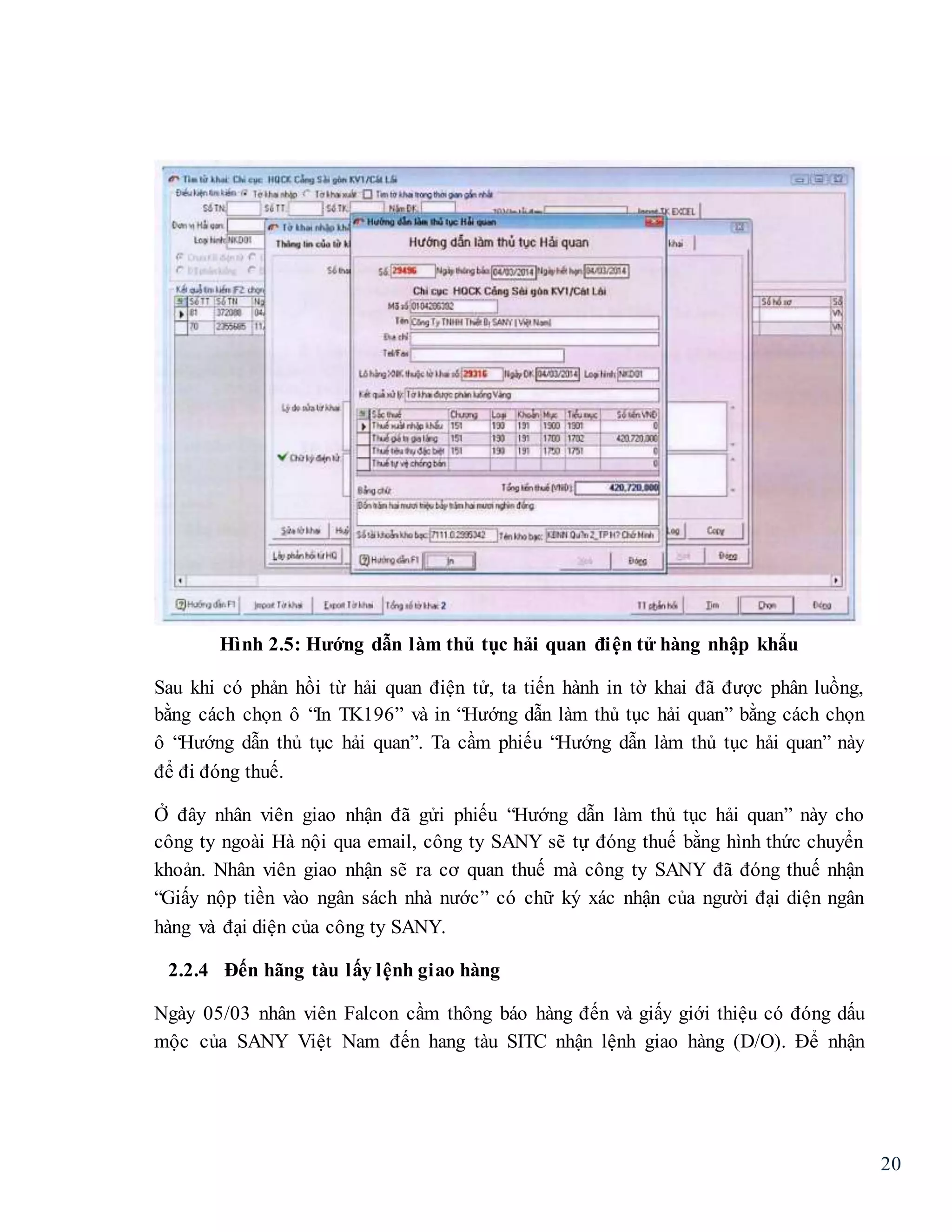 Quy trình giao nhận hàng hóa bằng đường biển tại công ty cổ phần Falcon Logistics | PDF