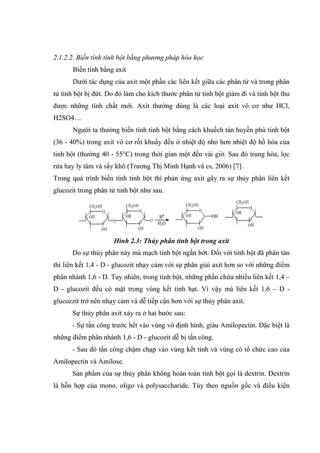 Nghiên cứu biến tính tinh bột dong riềng và tinh bột ngô bằng phương pháp acetyl hóa và ...