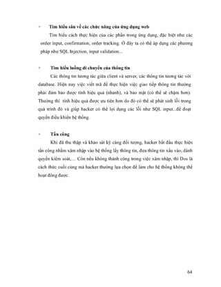 Nghiên cứu bảo đảm an toàn thông tin bằng kiếm soát lỗ hổng trong dịch vụ web | PDF