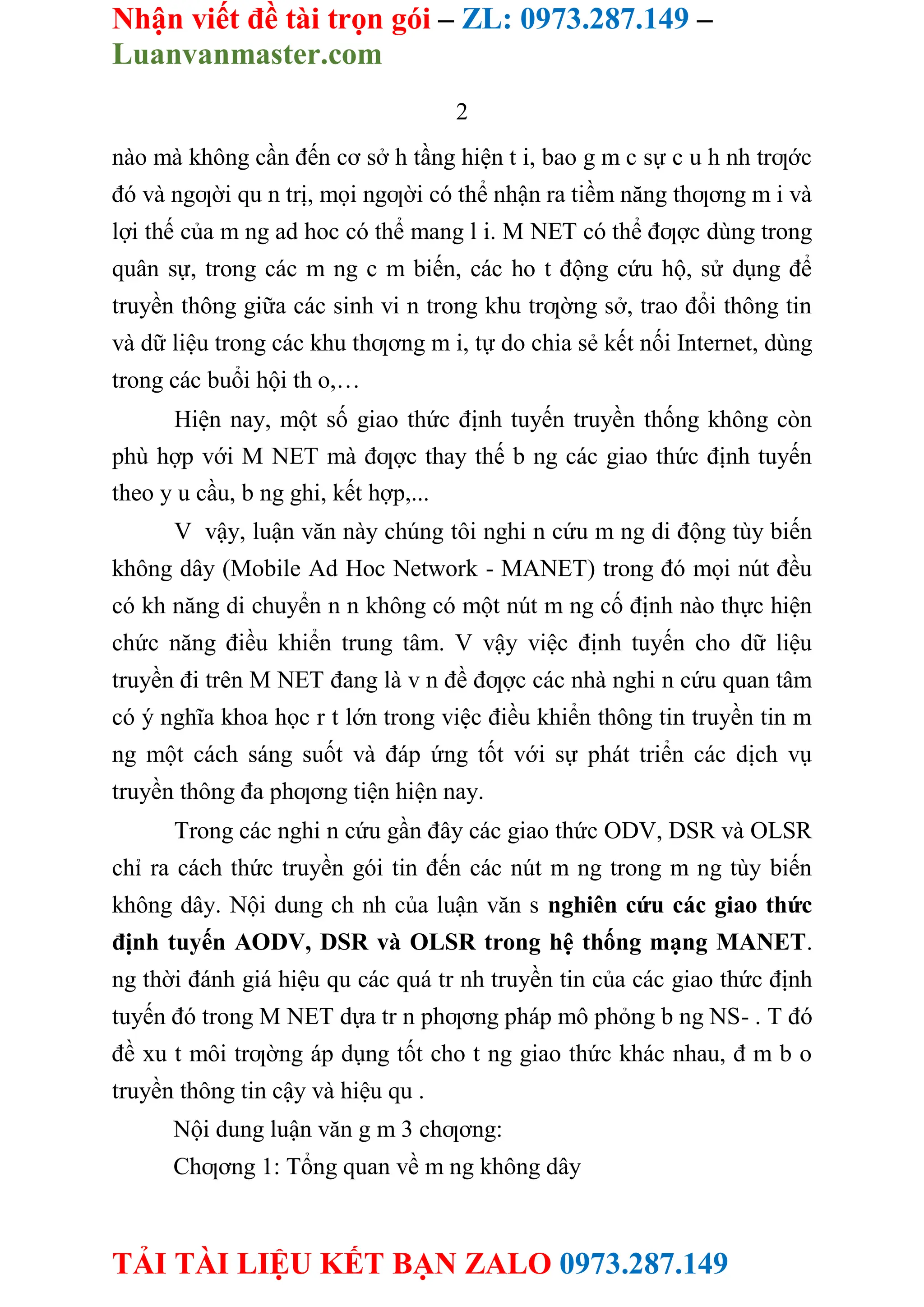 Nghiên Cứu Các Giao Thức Định Tuyến Aodv, Dsr Và Olsr Trong Hệ Thống Mạng Manet.doc