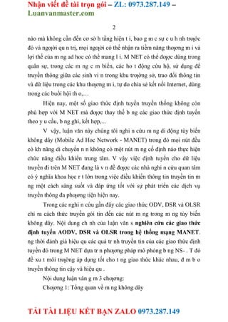 Nghiên Cứu Các Giao Thức Định Tuyến Aodv, Dsr Và Olsr Trong Hệ Thống Mạng Manet.doc