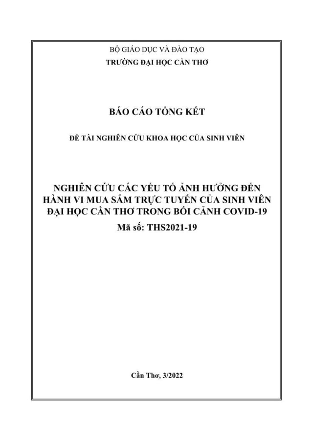 Nghiên cứu các yếu tố ảnh hưởng đến hành vi mua sắm trực tuyến của sinh ...