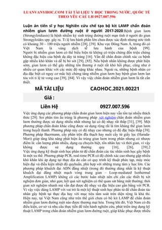 Nghiên cứu chế tạo bộ kit LAMP chẩn đoán nhiễm giun lươn.docx