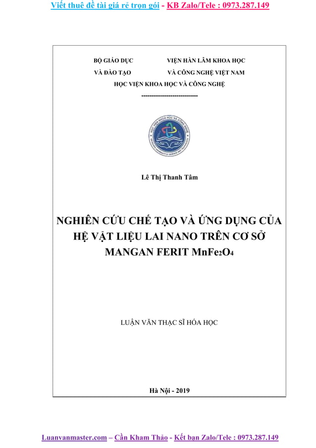 Nghiên cứu chế tạo và ứng dụng của hệ vật liệu lai nano trên cơ sở ...