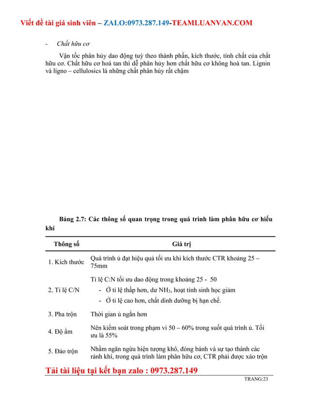 Nghiên cứu công nghệ sản xuất phân compost từ chất thải rắn sinh hoạt hữu cơ và đề xuất công ...