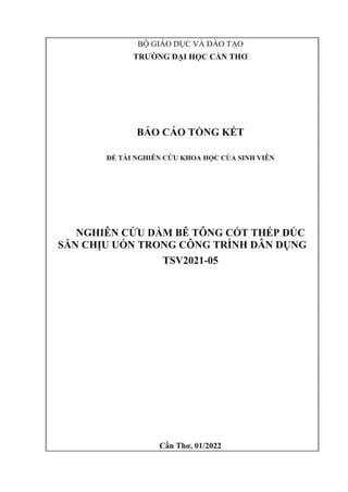Nghiên cứu dầm bê tông cốt thép đúc sẵn chịu uốn trong công trình dân ...