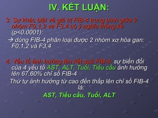 Nghiên cứu chỉ số FIB- 4 trong chẩn đoán xơ hóa gan: So sánh với ...