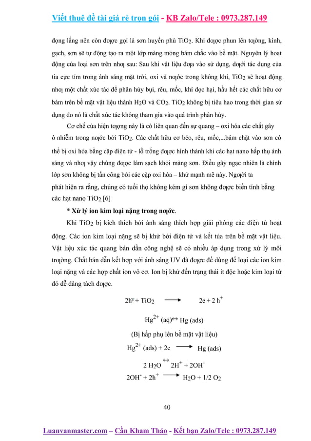 Nghiên cứu điều chế vật liệu nano TiO2 pha tạp La và thử hoạt tính quang xúc tác.doc