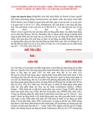 Nghiên cứu kết quả điều trị thoát vị bẹn người lớn theo phương pháp ...