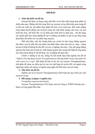 Nghiên cứu ứng dụng enzyme transglutaminase thương phẩm trong công nghệ ...