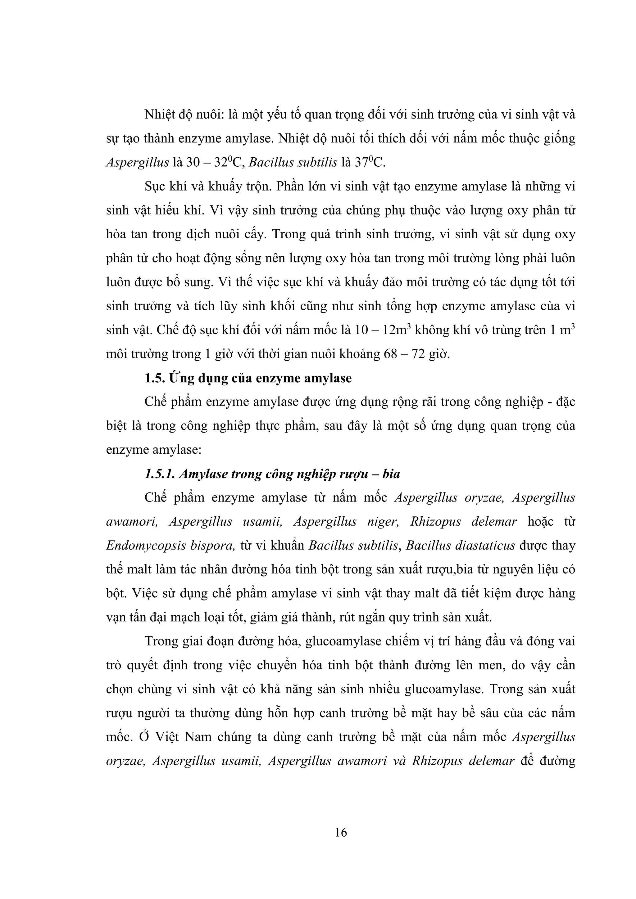 Nghiên cứu ứng dụng nấm mốc từ bánh men đề thu nhận enzym amylase | PDF