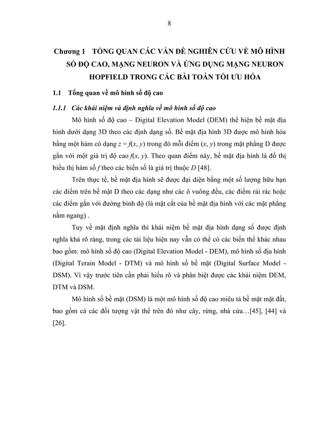 Nghiên cứu nâng cao độ chính xác của mô hình số độ cao dạng grid bằng mạng neuron hopfield | PDF