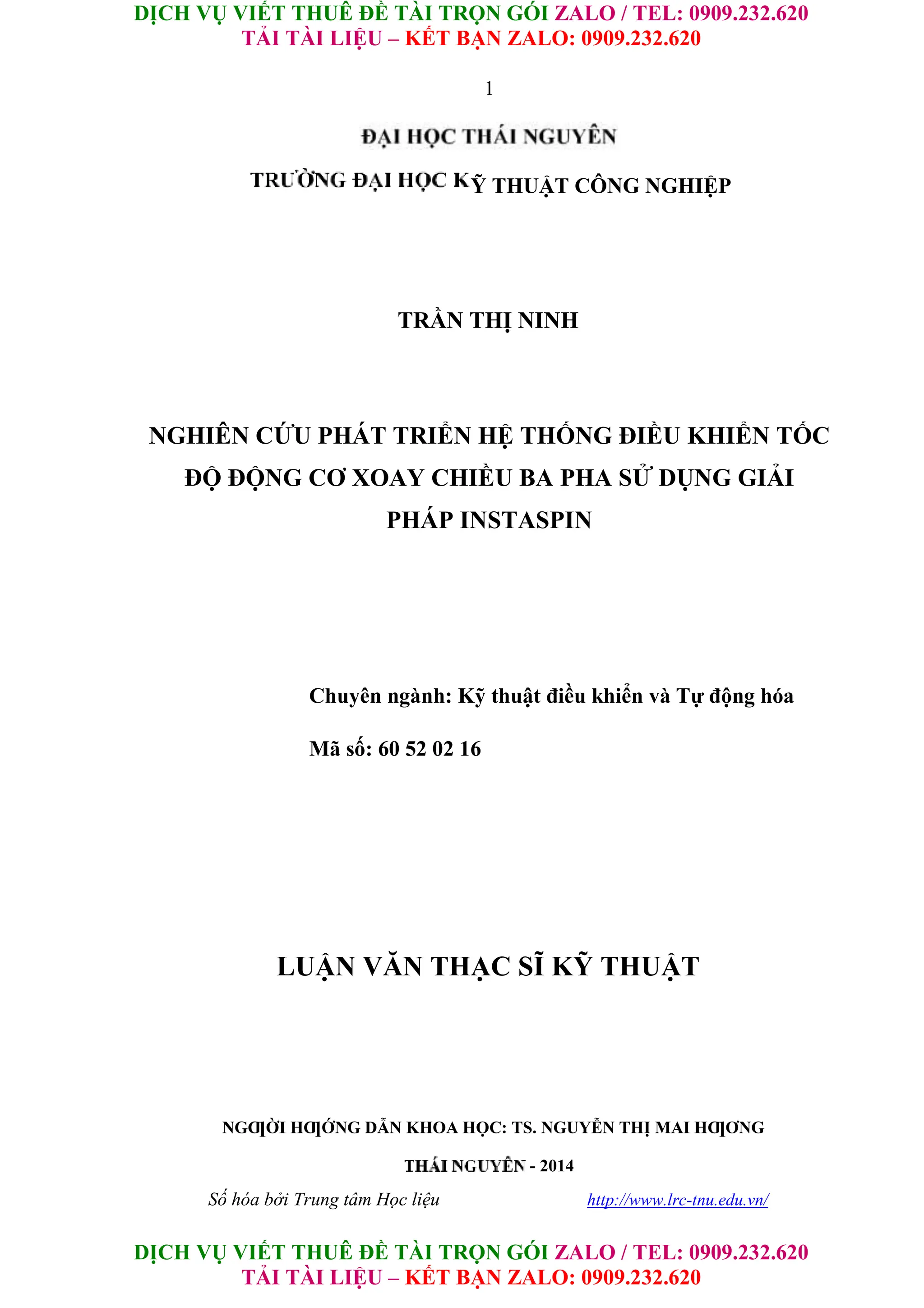 Nghiên cứu phát triển hệ thống điều khiển tốc độ động cơ xoay chiều ba pha sử dụng giải pháp ...