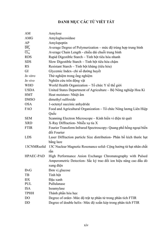 Nghiên cứu sản xuất tinh bột kháng tiêu hóa từ tinh bột đậu xanh và ứng dụng trong chế biến thực ...