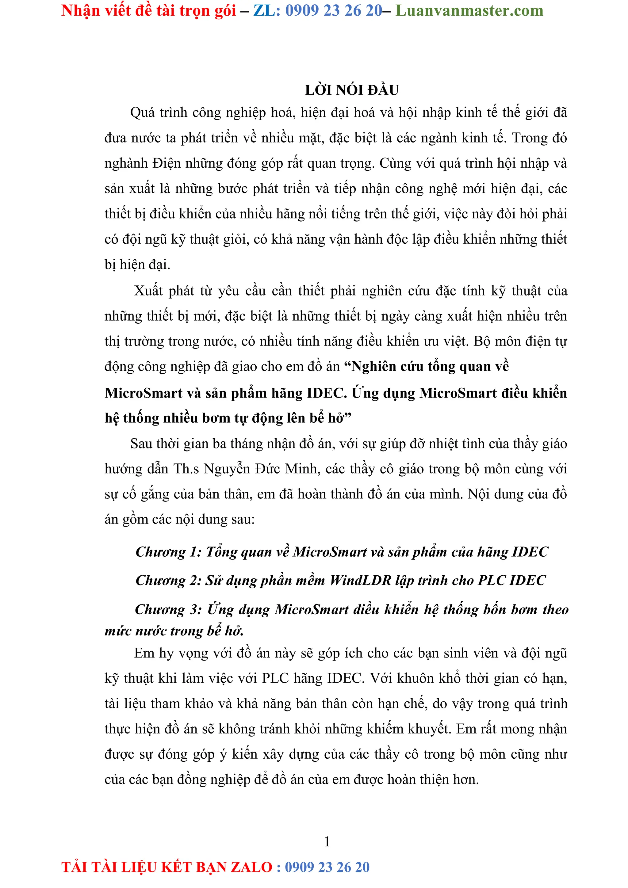 Nghiên cứu tổng quan về microsmart và sản phẩm hãng idec. Ứng dụng ...