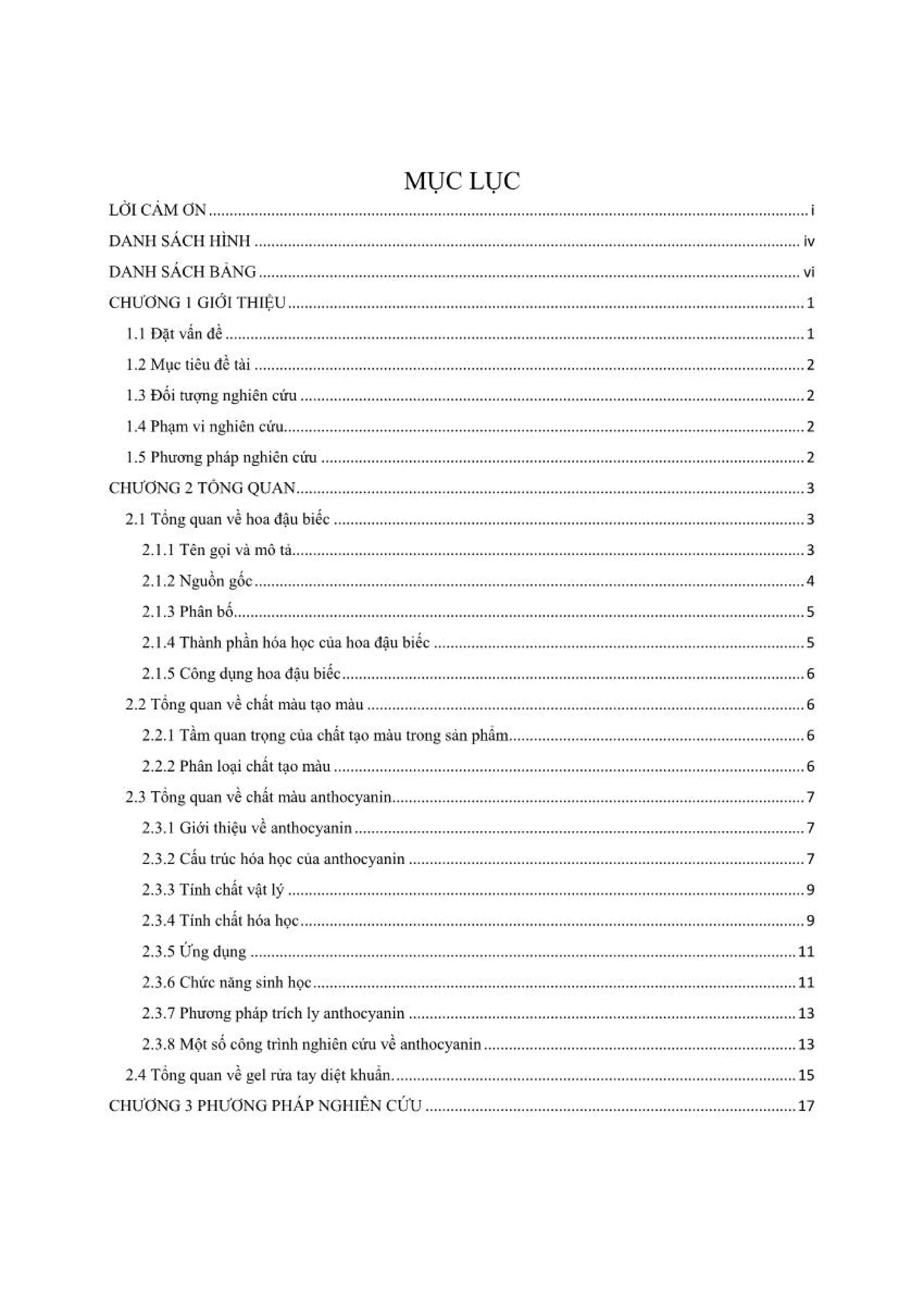 Nghiên cứu trích ly chất màu anthocyanin từ hoa đậu biếc và ứng dụng ...