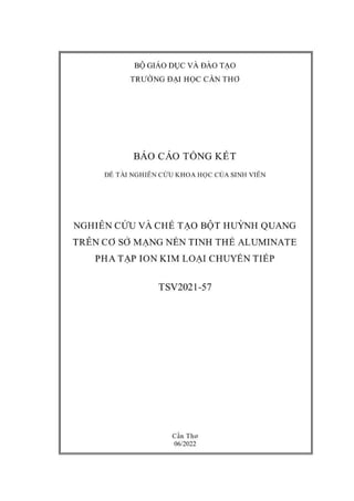 Nghiên cứu và chế tạo bột huỳnh quang trên cơ sở mạng nền tinh thể ...