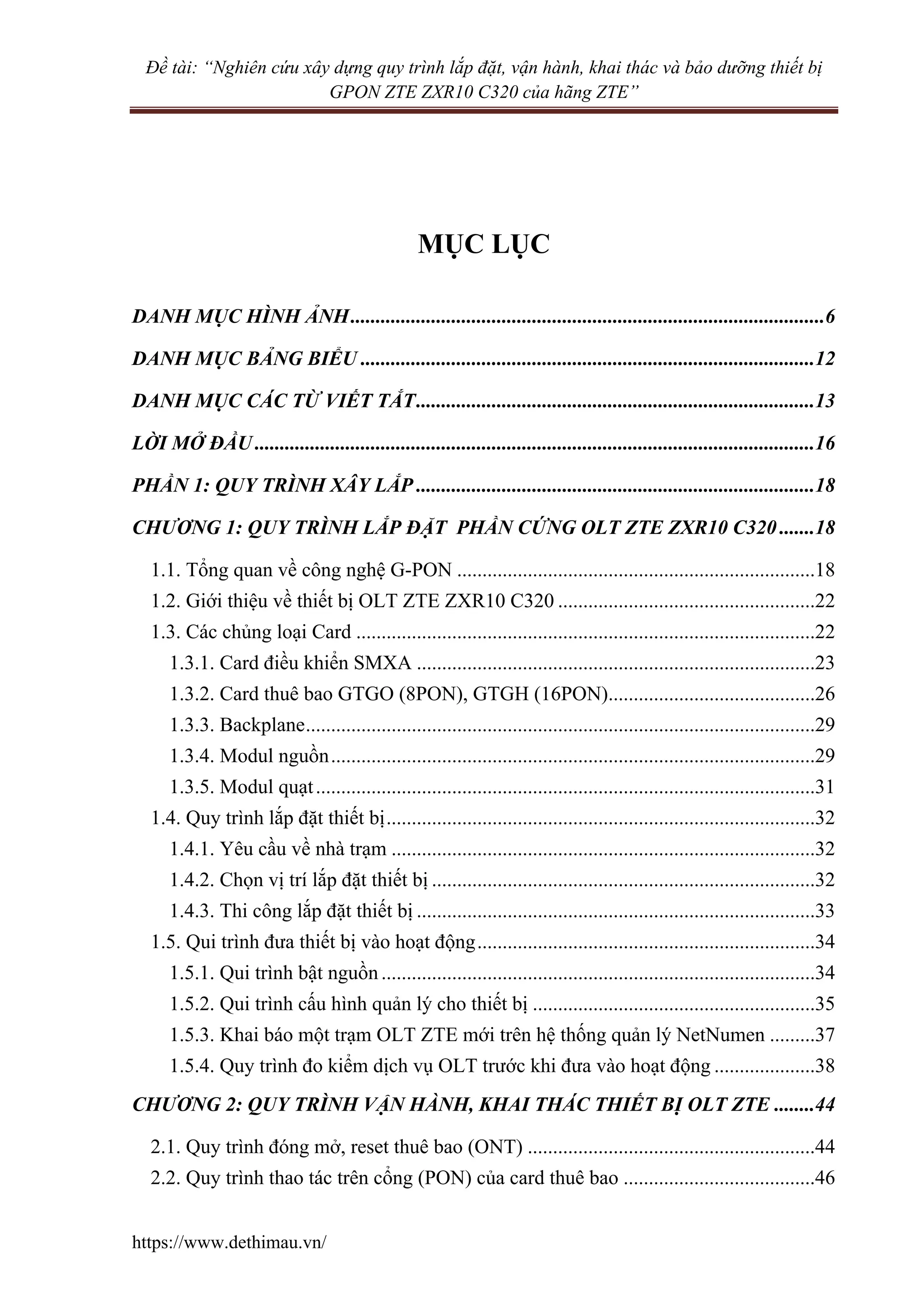 Nghiên cứu xây dựng quy trình lắp đặt, vận hành, khai thác và bảo dưỡng ...