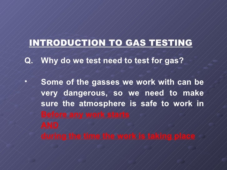 NGI-Authorized Gas Testing