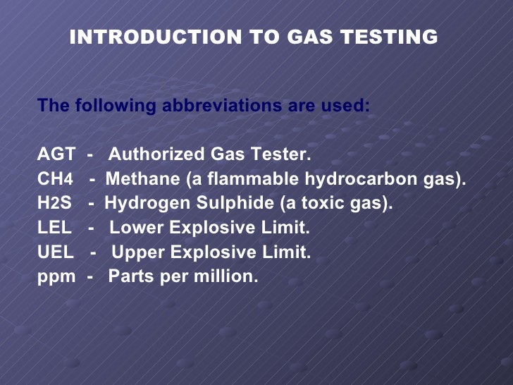 NGI-Authorized Gas Testing