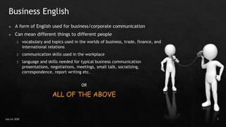 Business English and Email Etiquette | PPT