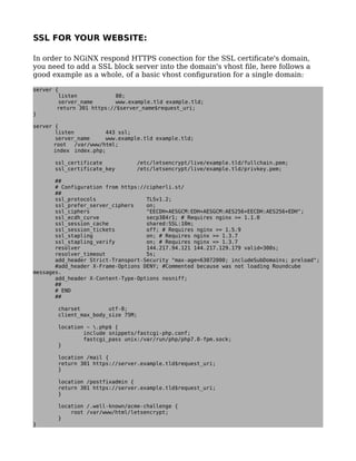 NGiNX, VHOSTS & SSL (let's encrypt) | PDF