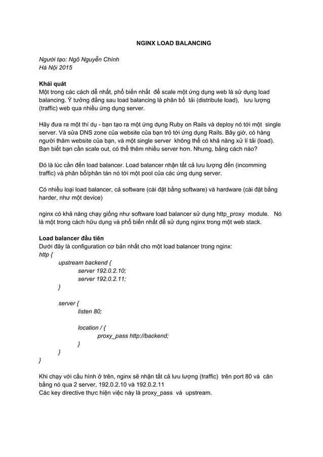 Nginx load balancing | PDF