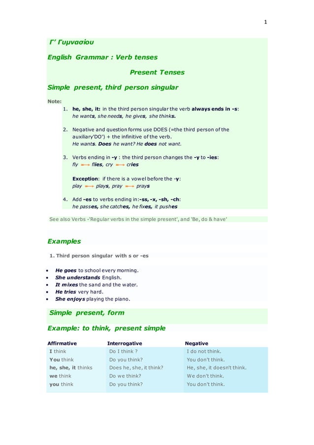 English grammar tenses | DOCX